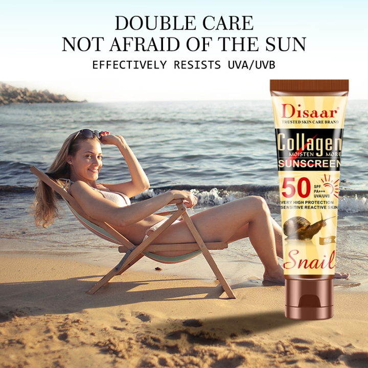 Disaar Collagen Snail Sunscreen [Spf 50 Pa+++] 50g By NS Glamour Mart | Daraz.com.bd