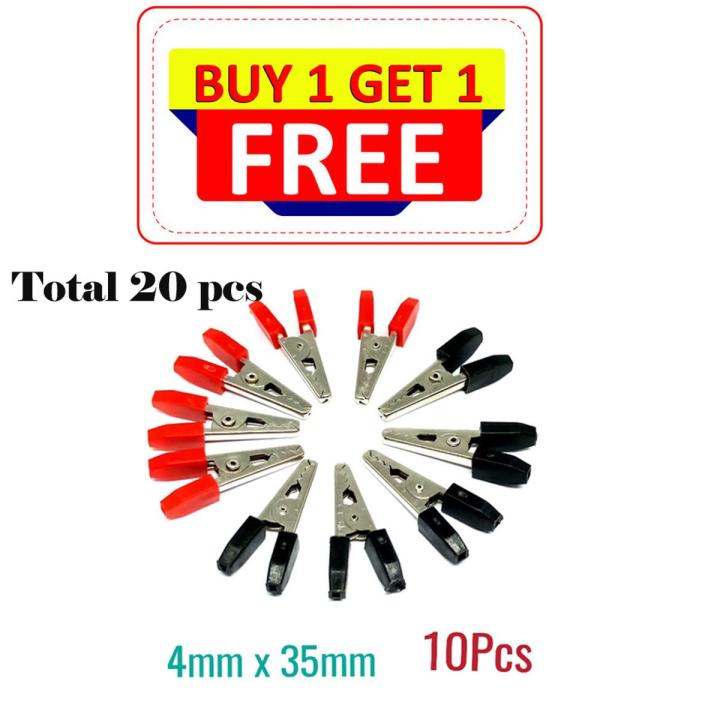 Crocodile clips Alligator clips for Electronics work Red and Black ...