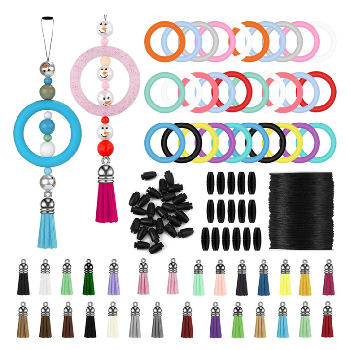 91pcs Silicone Beadable Ring Making Kit,Silicone O Rings for Beads ...