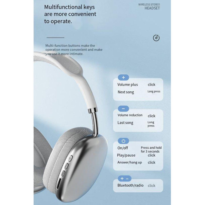 P9 Wireless Bluetooth Headphones Headsets Stereo Sound Earphones ...