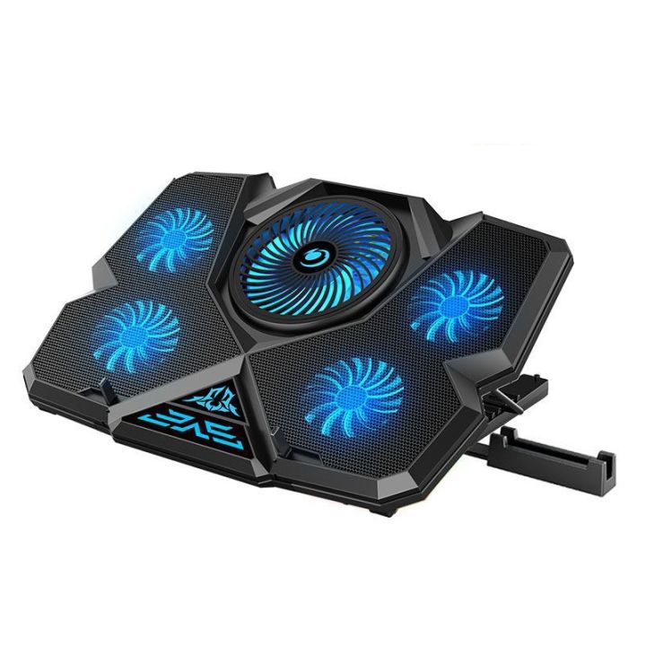 CoolCold Five Fans 2 USB Ports Laptop Cooler Gaming Notebook Cool Stand ...