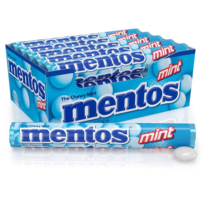 Mentos Mint and Fruty (Orange or Strawberry Flavour) 1Box = 30Pcs Combo ...