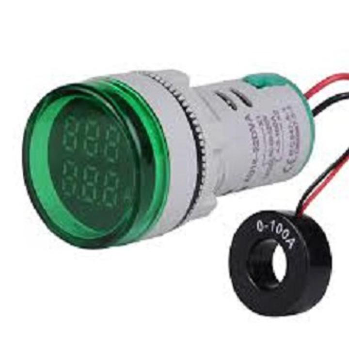 AC 50-500V Round LED Dual Display AC Voltage Ampere Meter Digital ...