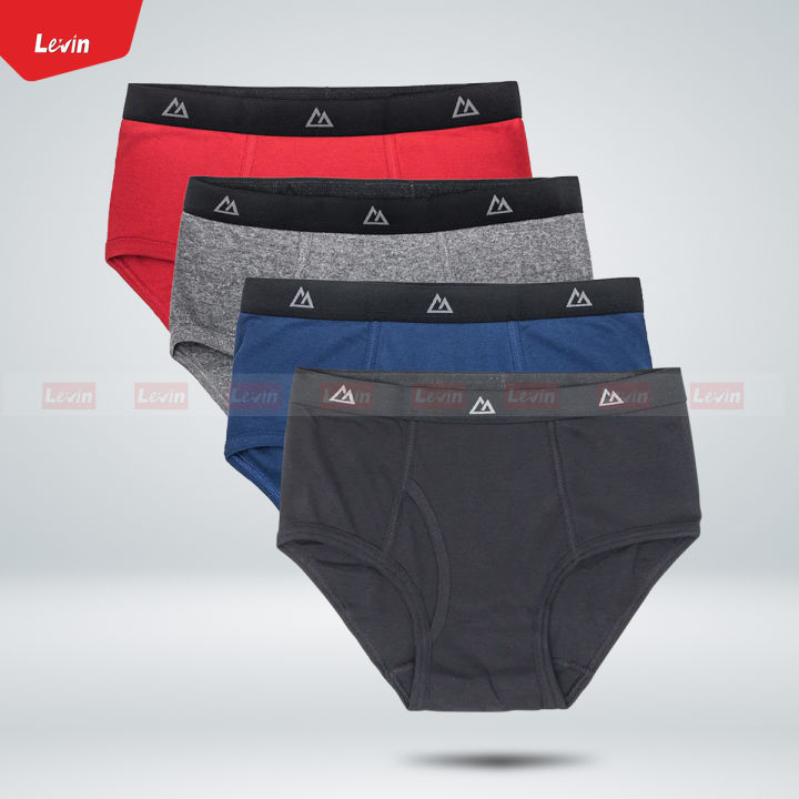 Men's Solid Soft Breathable Cotton Ribbed Mid Rise Brief Underwear From ...