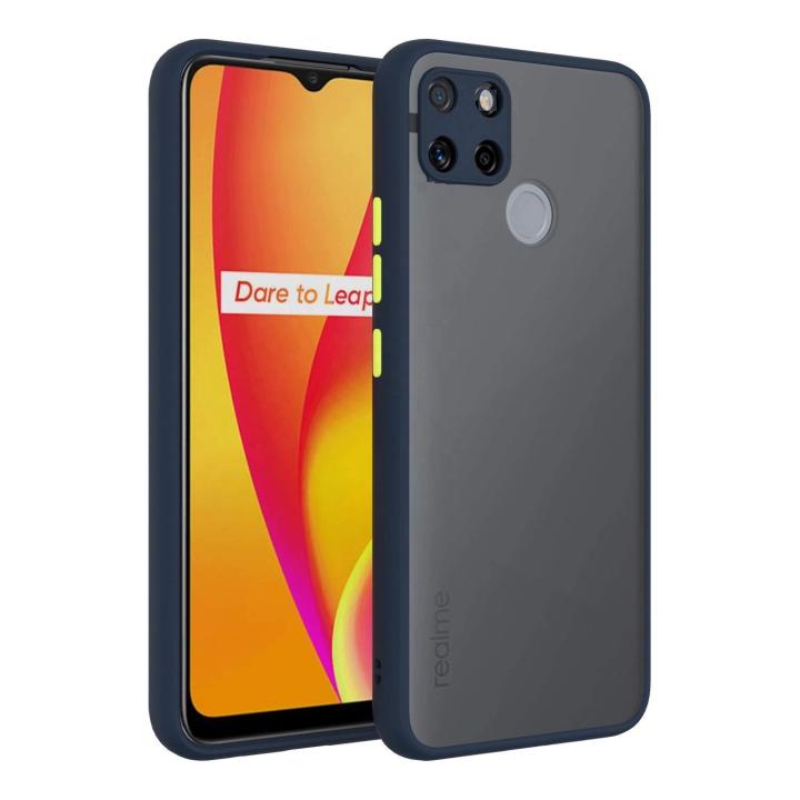 Realme C25S Matte Translucent Hard Camera Protection With Button Bumper ...