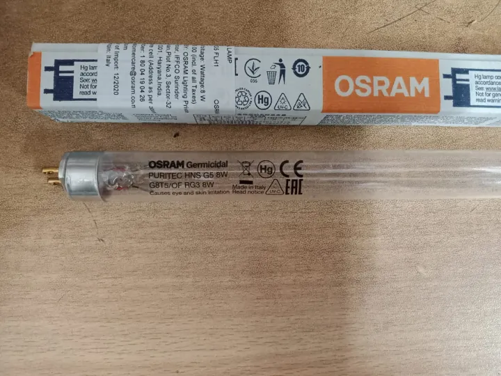 Osram 8W UV-C Ultraviolet Germicidal T5 Tube Light 11.5'' Made in Italy ...