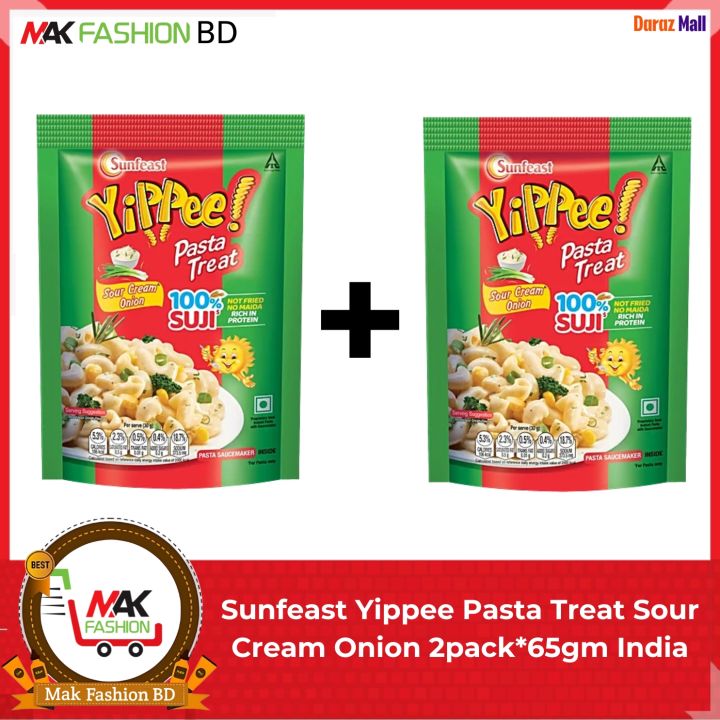 Sunfeast Yippee Pasta Treat Sour Cream Onion 2pack*65gm India | Daraz ...