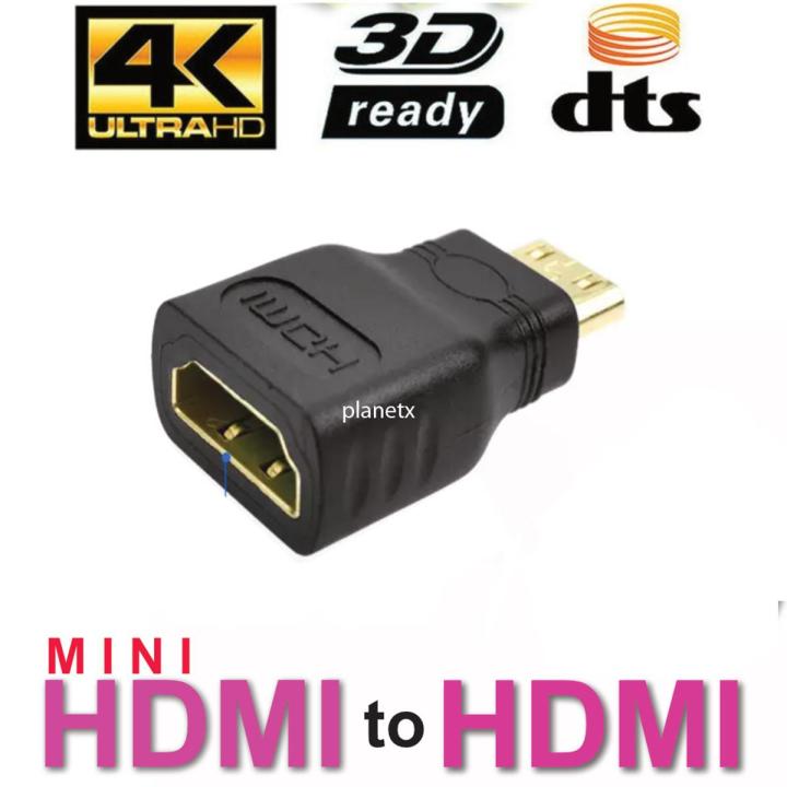 Mini HDMI Male to Standard HDMI Female Adapter Gold Plated HDTV 4K ...