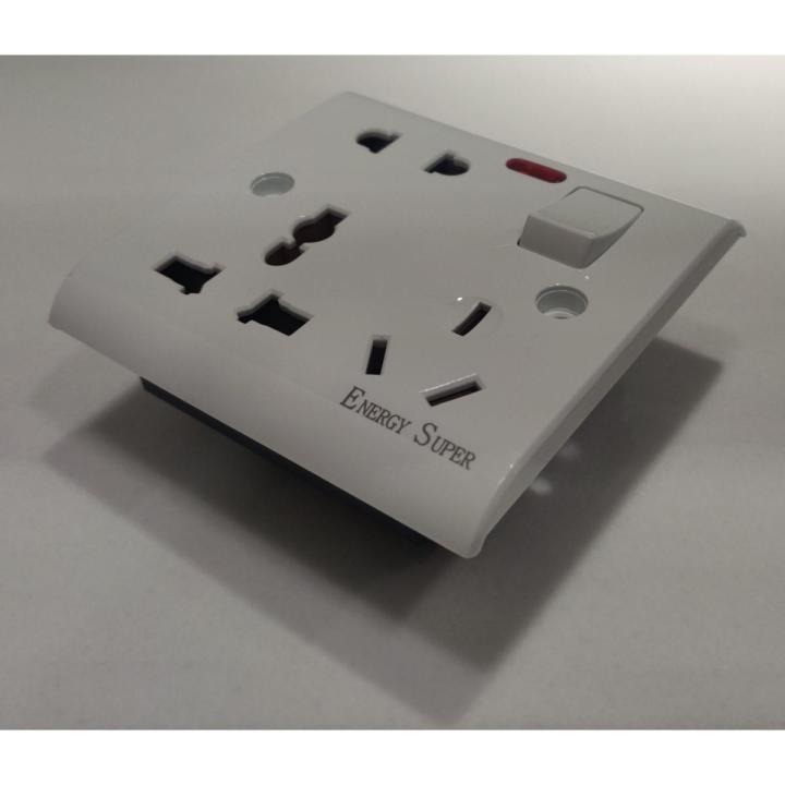Energy Super White 13A 6 Pin Multi Universal Switch Socket 6Pin | Daraz ...