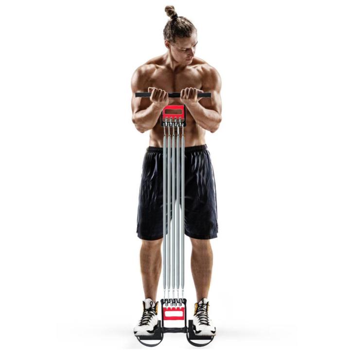 3 in 1 Adjustable Chest Expander with Multi-Function Pedal Grip Trainer ...