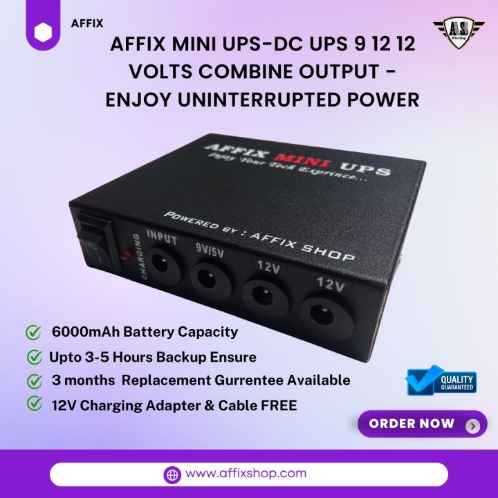 Affix Mini Dc Ups 9-12-12 Volts Output - Ensure Continuous Power Supply ...