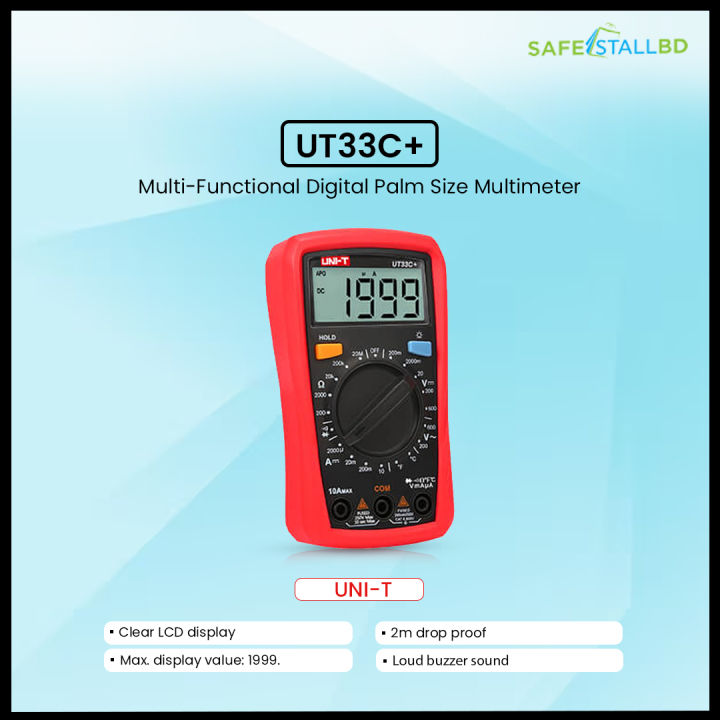 UNI-T UT33C+ Multi-Functional Digital Palm Size Multimeter | Daraz.com.bd