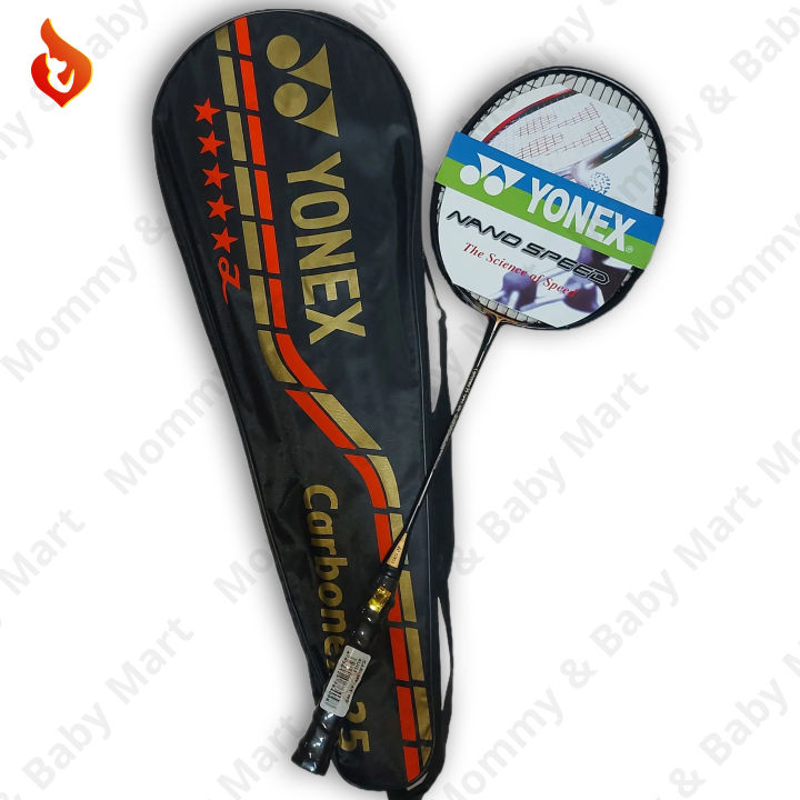 YONEX Carbonex 25 Badminton Racket - Black Yonex Carbon Fiver Jointless Badminton Racket High ...