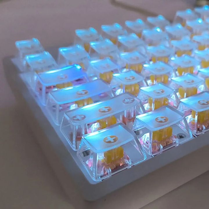 132 Keys OEM Profile Crystal Transparent Frosted Keycaps For MX Switch ...