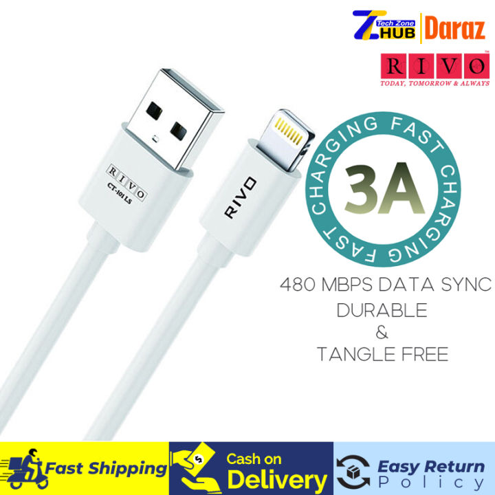 Rivo CT-101 LS (3A-USB to Lightning Cable) With Warranty | Daraz.com.bd