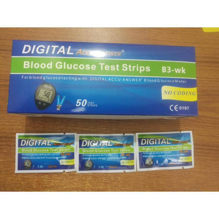 Accu Answer Digital Blood Glucose Test Strips 50 (Foil) (individually ...
