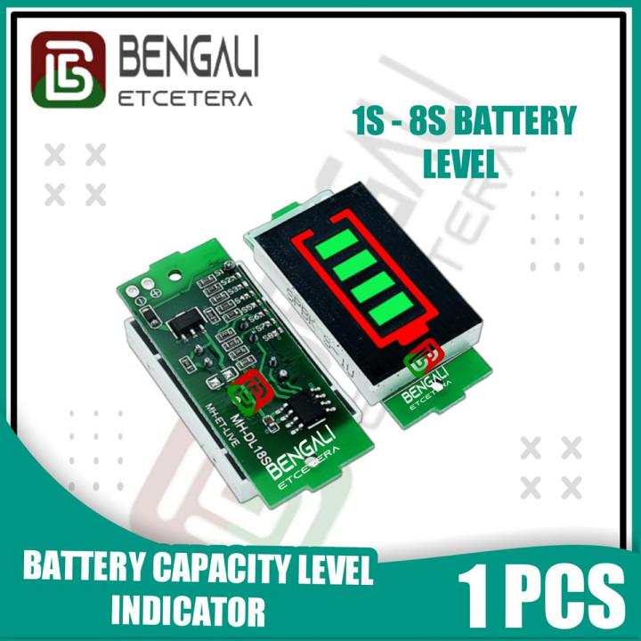 Battery Capacity 4 Digit Indicator Meter 3.7v 4.2v 1S-8s - Battery ...
