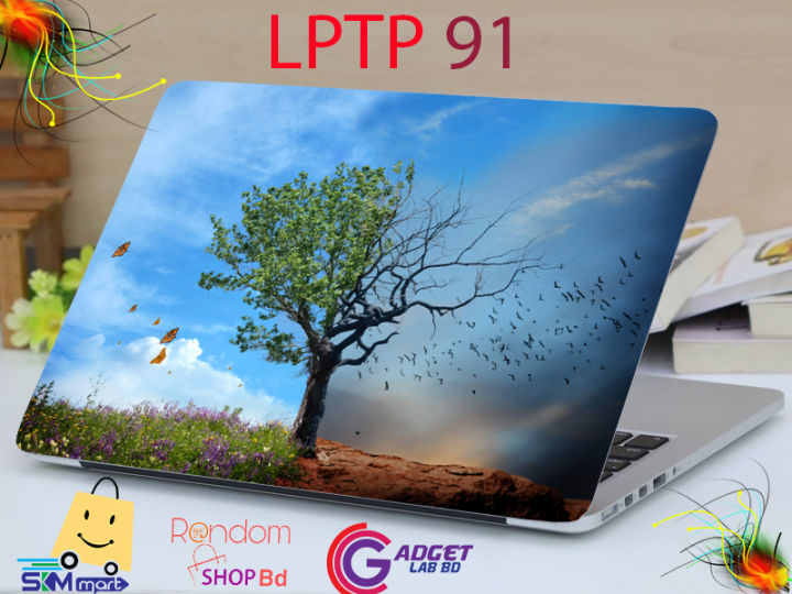 LPTP - 91 Green Earth with Tree Laptop Sticker Laptop Skin Sticker ...