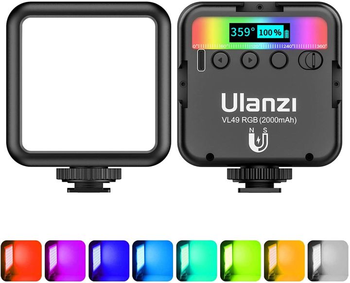 Ulanzi VL49 RGB LED Fill Light Mini Portable Multi-Function 2500K-9000K ...