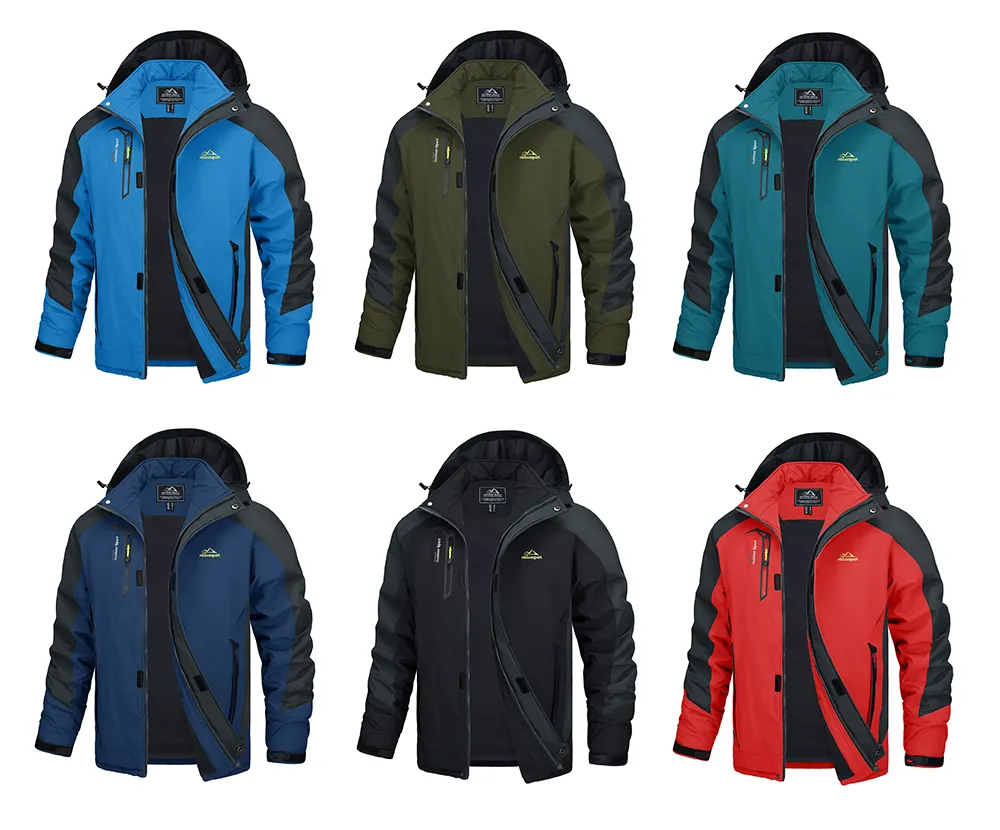 TACVASEN Lightweight Outdoor Jackets Mens Waterproof Rain Jacket Mesh Lined Breathable Fishing ...
