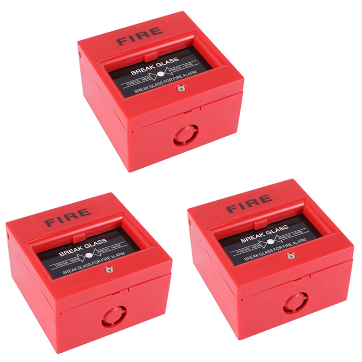 3X AC 250V/12V DC 12V Resettable Manual Call Point Fire Alarm Pull ...