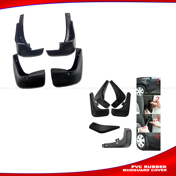 TOYOTA MUD FLAPS CAR WHEEL MAT PVC Mud guard Cover - Black | Daraz.com.bd