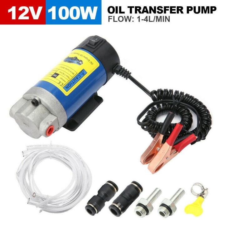 12V 100W Fuel Pump Portable Electric Oil Transfer Extractor Fluid ...