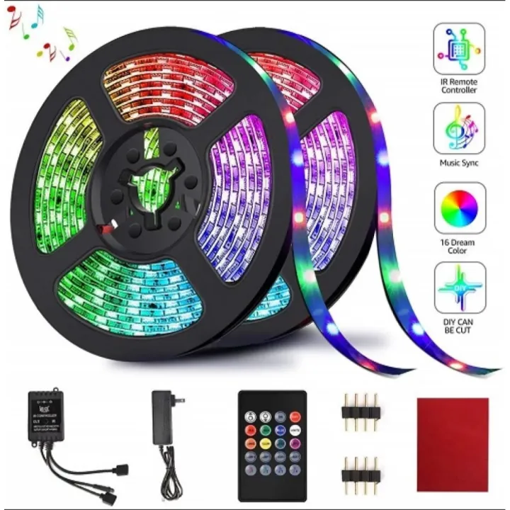 Rgb Led Strip Light Music Control Led Strip Lights 16 Colors - Rgb Led ...