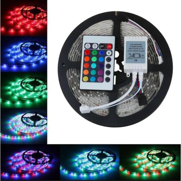 RGB Led Strip Light 2835 (16 Feet Long) 5 Meter 3 Color Strip 300 LED ...
