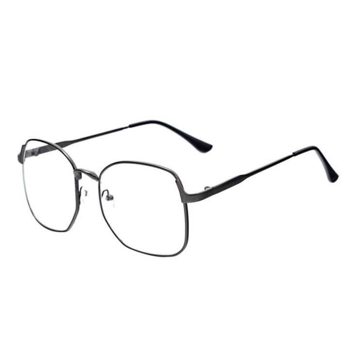 Vintage Square Metal Frame Plain Glasses Men Women Preppy Style ...