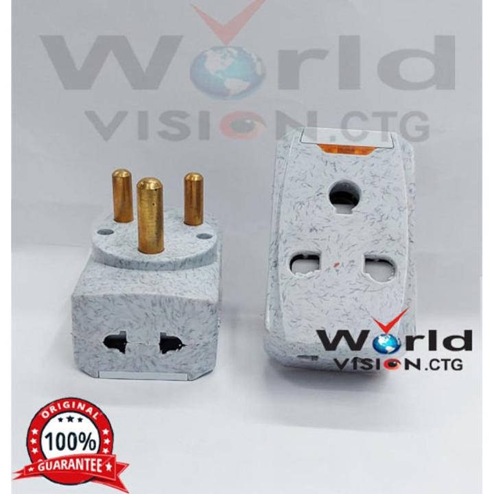 3 pin round plug,15 amp(1pcs) Multi Plug 15A 3-Pin Universal Socket Conversion Heavy Duty ...