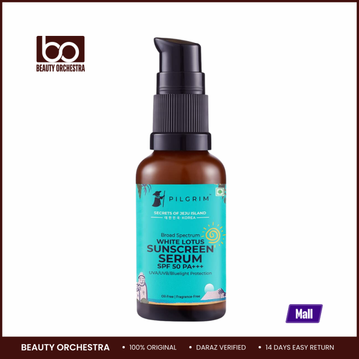 Pilgrim White Lotus Sunscreen Serum SPF 50 PA+++ - 30 ml | Daraz.com.bd