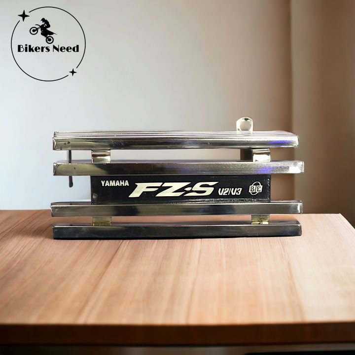 Yamaha FZS V2 & V3 Bike Stainless Steel Silencer Cover Box khacha with ...