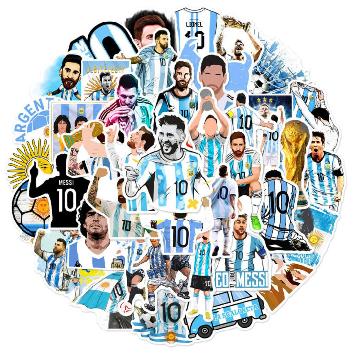50Pcs/Set Lionel Messi Pattern Stickers Argentina PVC Luggage Laptop ...