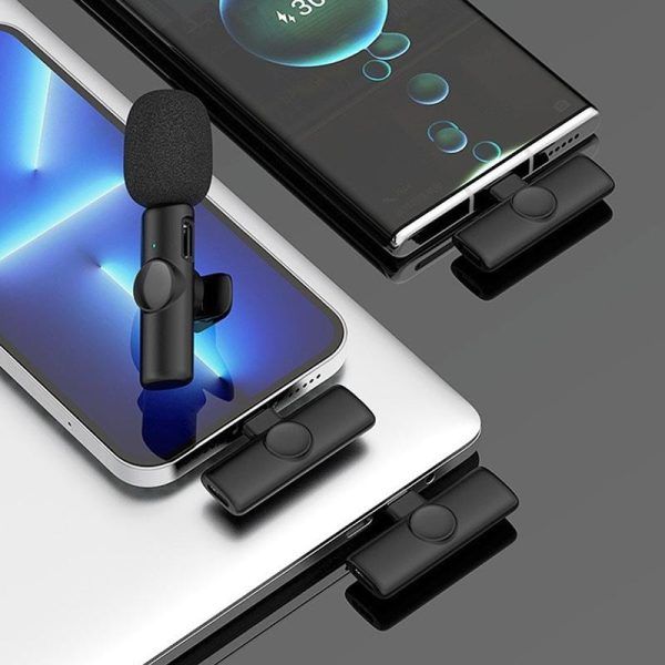 K9 Wireless Lavalier Type-C Double Microphone Upgraded Plug-Play Auto ...