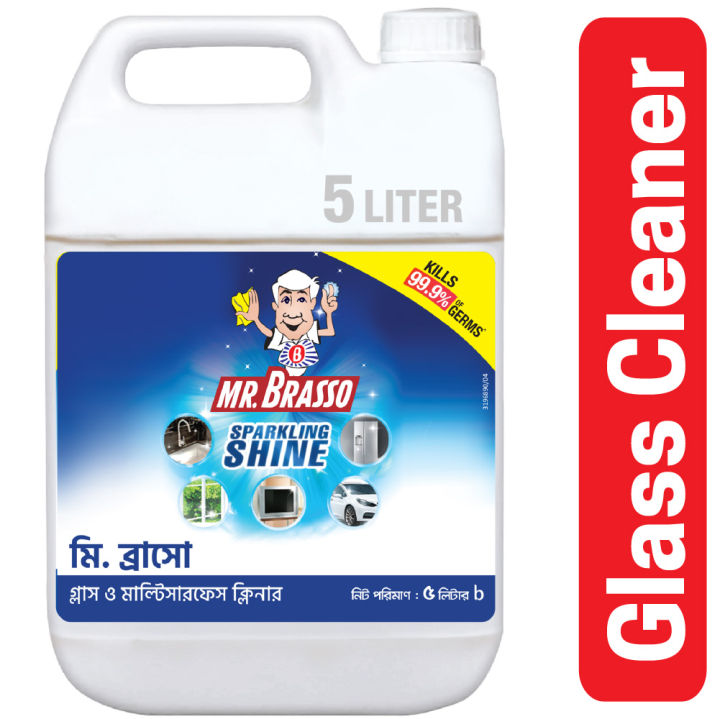 Mr. Brasso Glass & Household Cleaner 5L Mega Refill Super Saver Pack ...