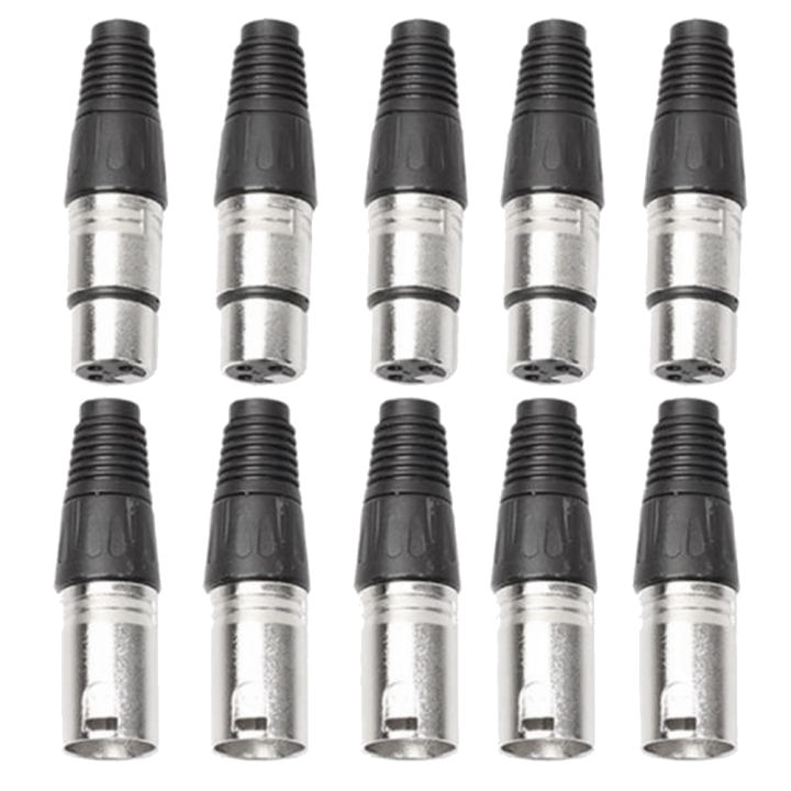 5 Pairs 3 Pin XLR Female Male Microphone Audio Cable Wire Connector ...