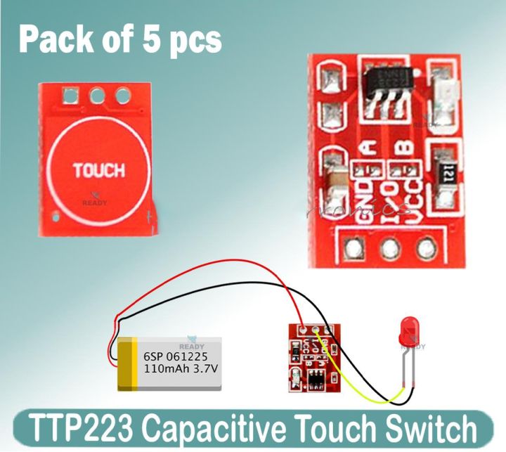TTP223 Capacitive Touch Switch Button Self-Lock Module for Arduino Touch Switch Sensor Single ...