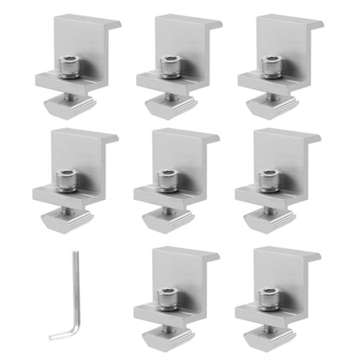 Solar Panel Mounting Brackets,8pcs Aluminum Solar Panel End Clamp ...
