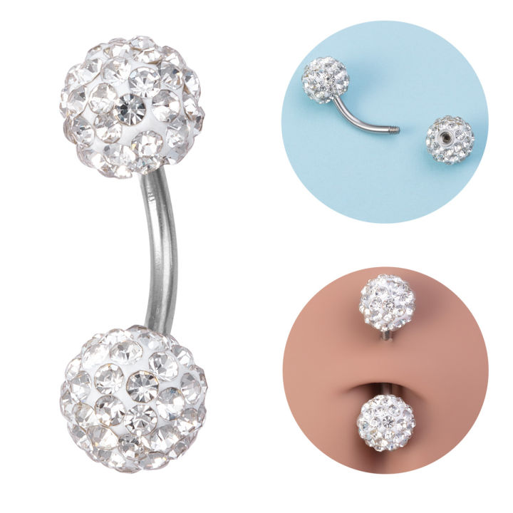 Cross-border e-commerce diamond-encrusted belly button ring, belly ...