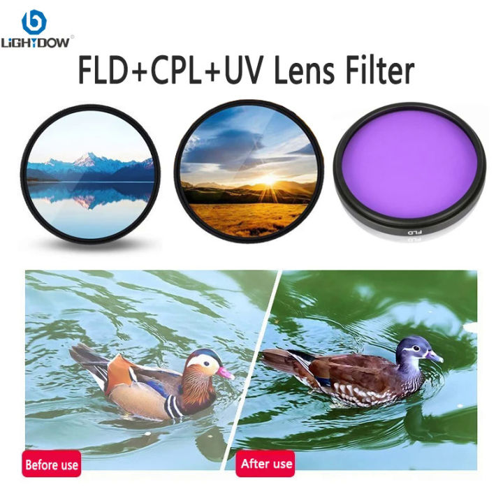 Lightdow FLD CPL UV Lens Filters Kits Lens Filter 49 52 55 58 62 67 72 ...