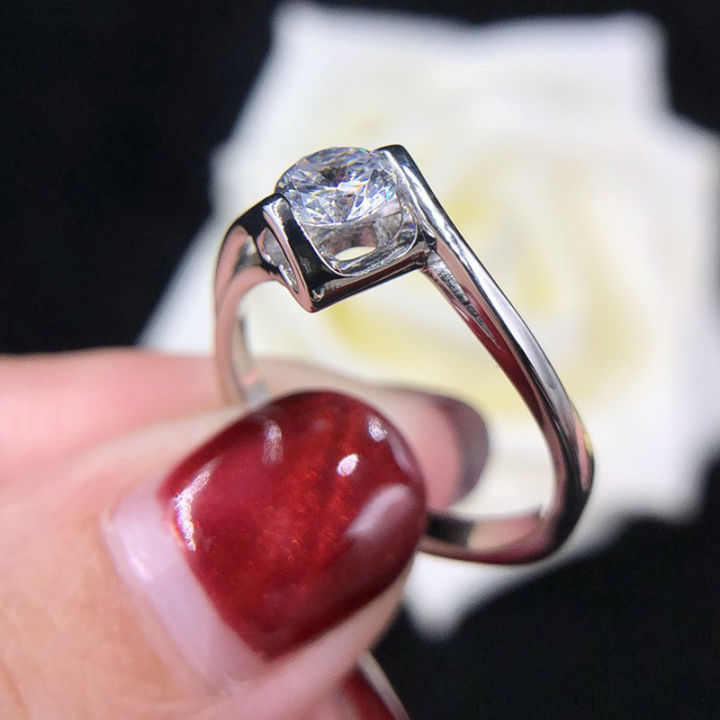 Simple Clean Face Claw Zircon Ring Twist the Wall Love Angel Kiss ...