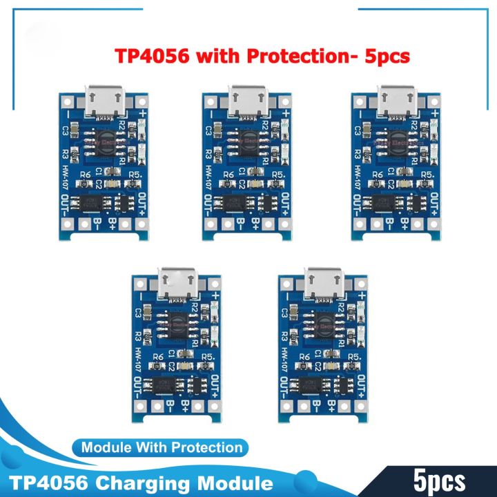 TP4056 1A Battery Charging Module with Protection-Micro B USB - Multi ...