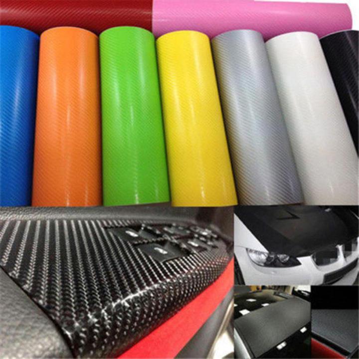 Optional Color 4"x50" 10x127cm 3D Texture CARBON Fiber Wrap Vinyl Decal ...
