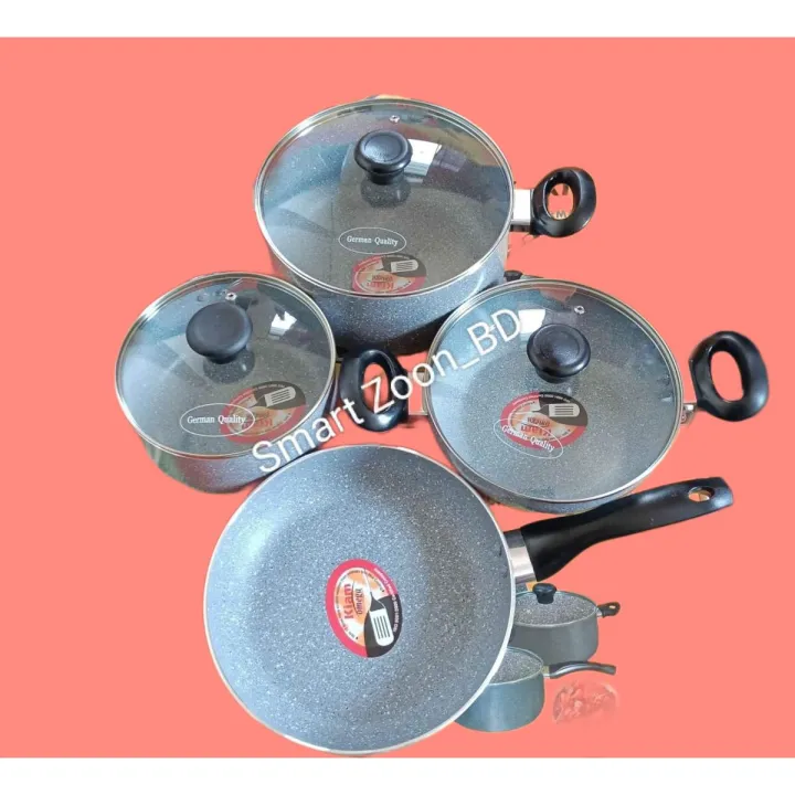Kiam Non Stick 7 Pcs Cookware Set Marble Coating Layers For Superior ...