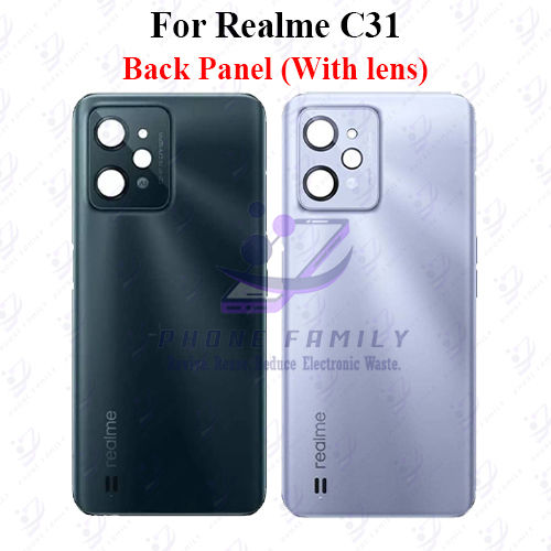 For Realme C31 Back Panel/Backshell/ Casing +Camera Lens + SIde Button ...