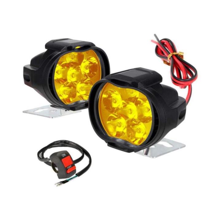 [[[Yellow]]2pcs]]Motorcycles Headlight]]Super Bright]]6LED]12V]]6W ...