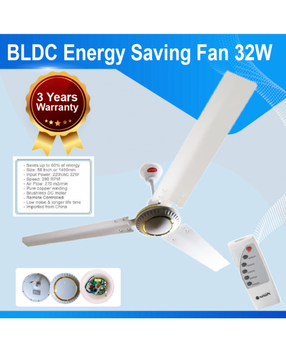 Energy Saving BLDC Ceiling Fan - 32 Watts (56 Inch/1400 mm) | Daraz.com.bd