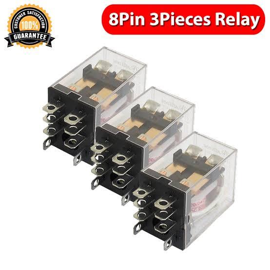 3 Pieces AC 220V/240V 5A Coil 8 Pin DPDT Power Electromagnetic Relay ...