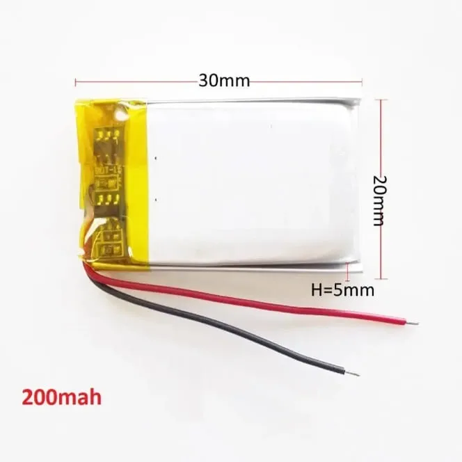 3.7V 200mAh Lipo Rechargeable Battery For Bluetooth Devices - Powers ...